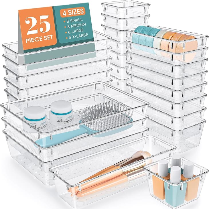 WOWBOX 25-Piece Clear Plastic Drawer Organizer Set: Amazon Reviews ...
