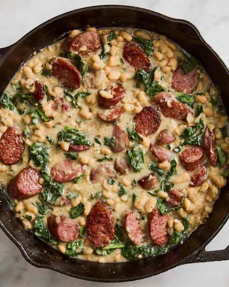 Creamy White Bean and Sausage Skillet Recipe (30 Minutes) | The Kitchn