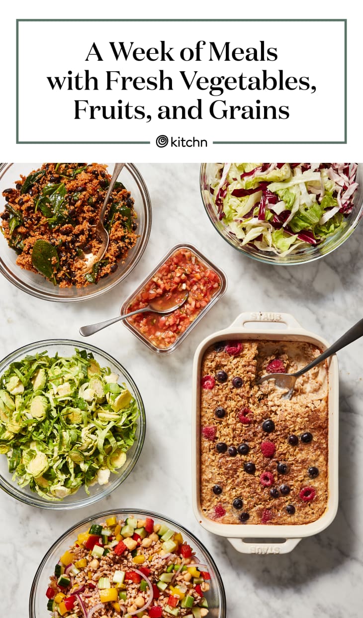 Meal Prep Plan: A Week of Meals with Fresh Vegetables, Fruits, and ...