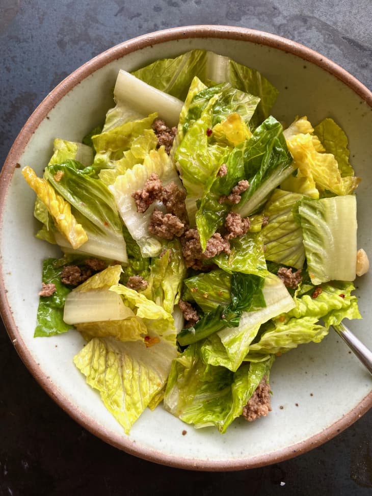 Lettuce Salad with Hot Beef Dressing Recipe Review | The Kitchn
