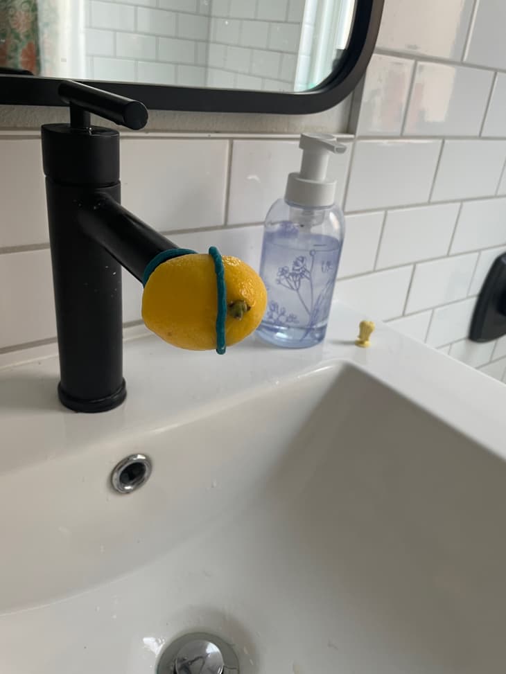 Easy TikTok Hack for Cleaning Limescale from a Faucet With a Lemon ...