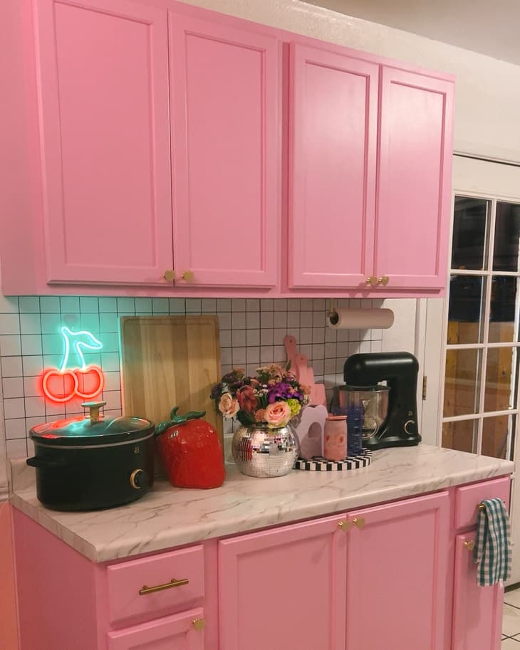 Before & After: A "Bland" Kitchen Becomes a Pink Paradise | The Kitchn