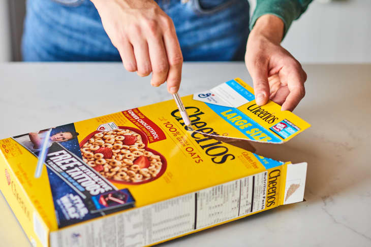 Organize Storage Container Lids - Cereal Box Hack | The Kitchn