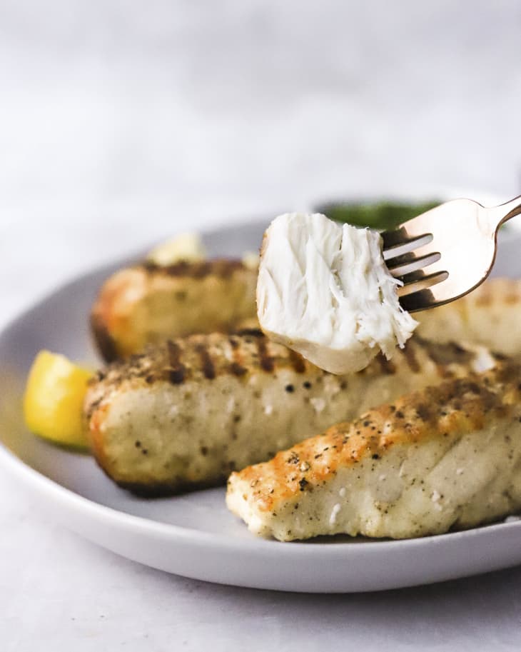 Grilled Halibut Recipe (With Lemon-Basil Pesto Sauce) | The Kitchn