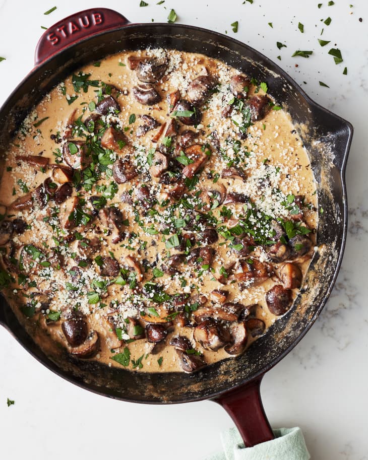 Creamy Garlic Parmesan Mushrooms | Kitchn