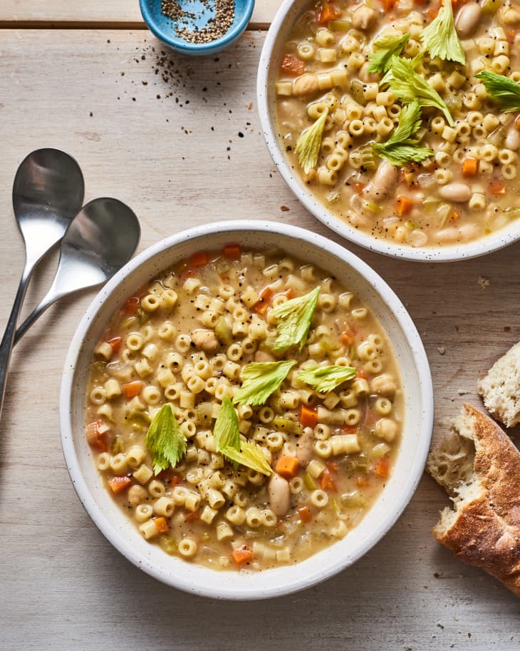 Parmesan Cheese Broth Pasta Fagioli Recipe | Kitchn