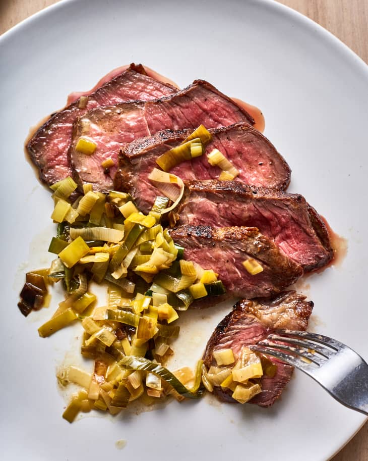 Steak with Melted Leeks Recipe | Kitchn