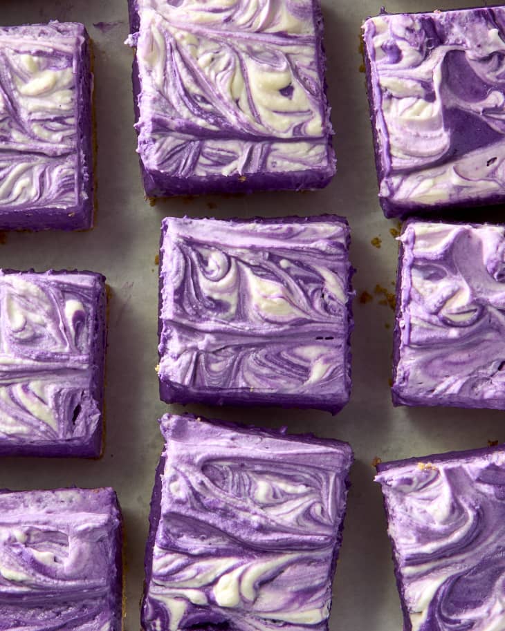 No-Bake Ube Cheesecake Bars Recipe | The Kitchn
