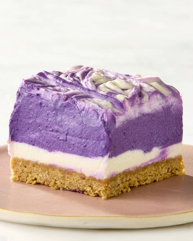 No-Bake Ube Cheesecake Bars Recipe | The Kitchn
