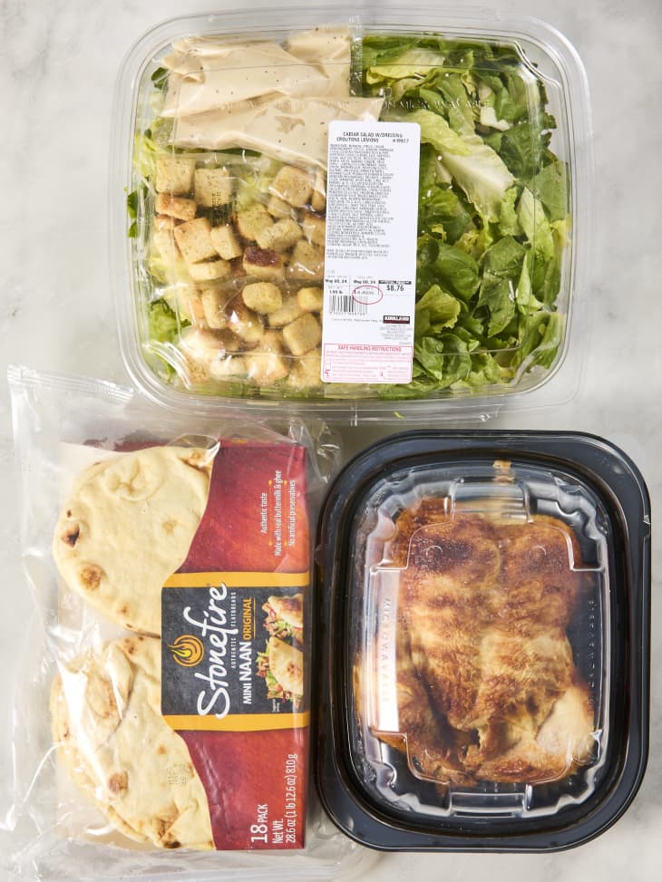 3 Ingredient Costco Chicken Caesar Salad Wraps Recipe The Kitchn