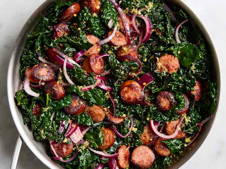Kielbasa and Kale Skillet Recipe (Only 5 Ingredients!) | The Kitchn