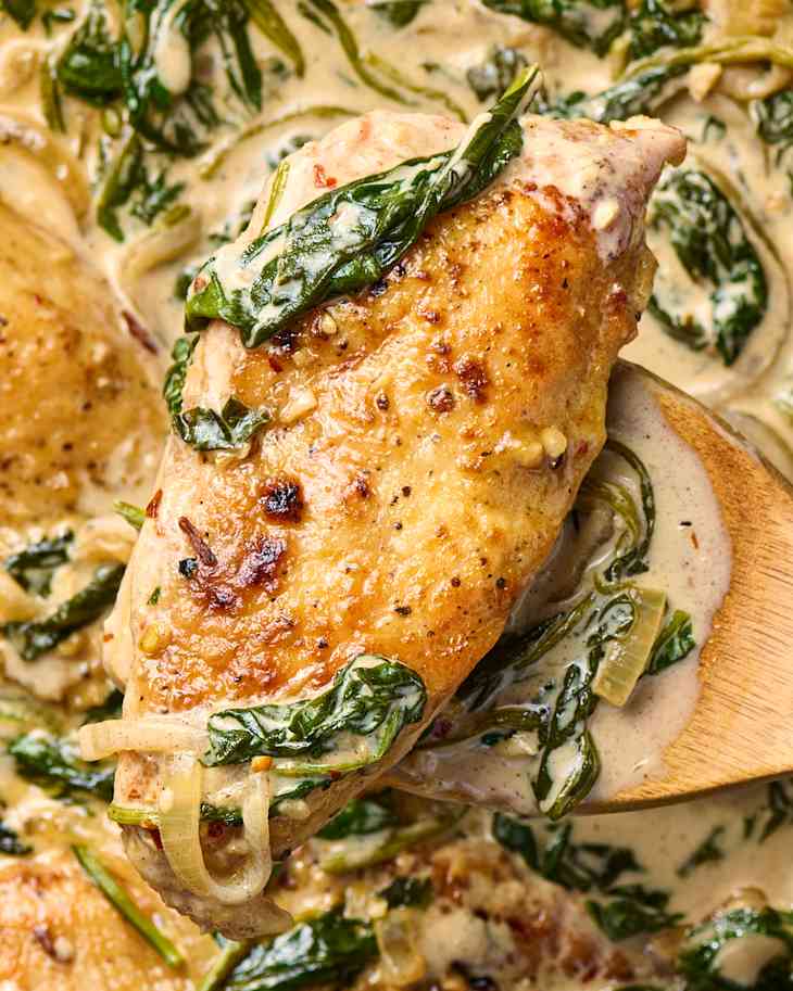 Creamy Spinach Chicken Recipe (One-Pan!) | The Kitchn