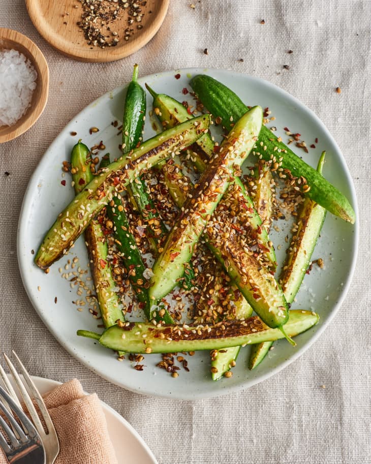 Blistered Cucumbers with Spicy Seeds | Kitchn