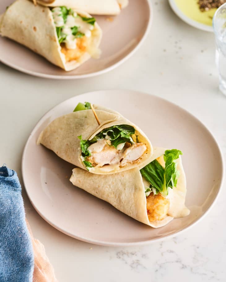 Fried Chicken Caesar Salad Wraps Recipe | Kitchn