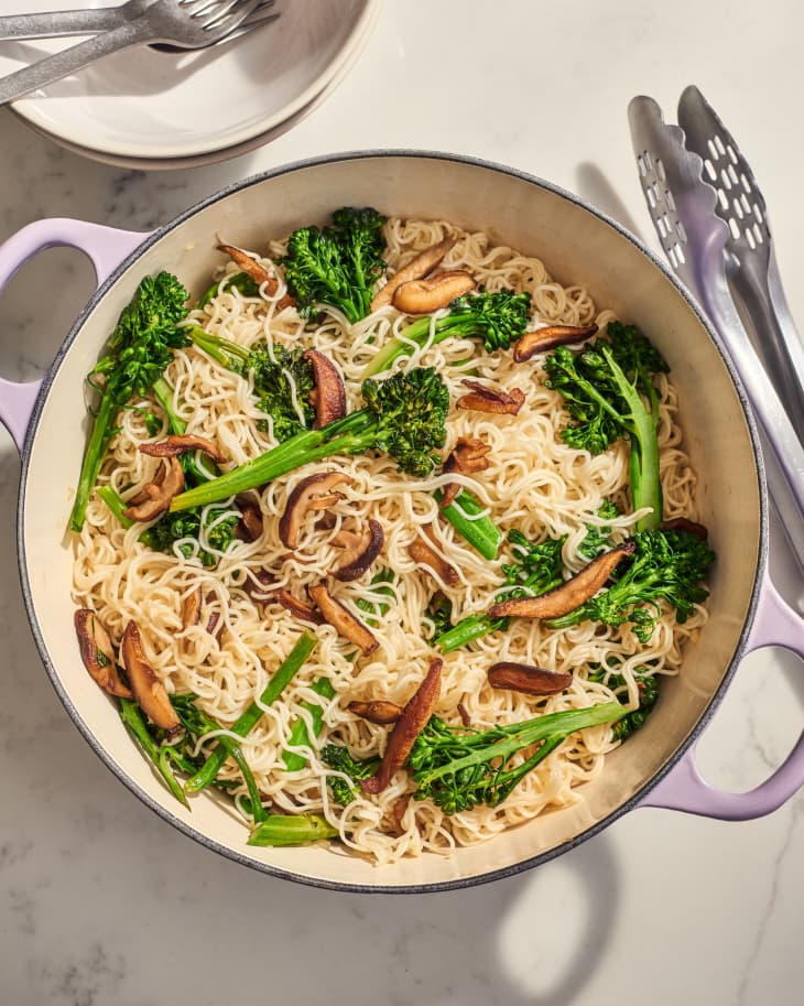 Umami Garlic Noodles with Shiitake Mushrooms and Broccolini Recipe ...