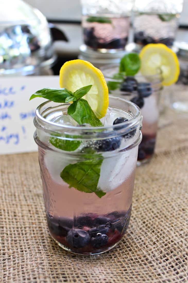 Pre-Made Drinks in Jars: Spiked Blueberry Basil Lemonade | The Kitchn