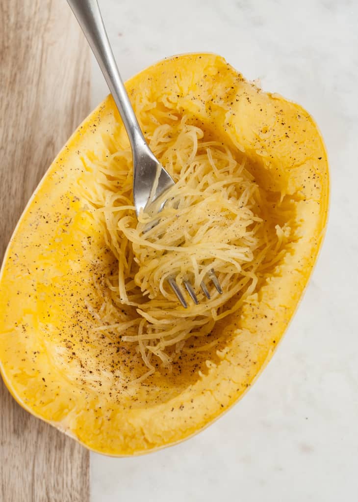 Microwave Spaghetti Squash Recipe (Easy & Quick) | The Kitchn