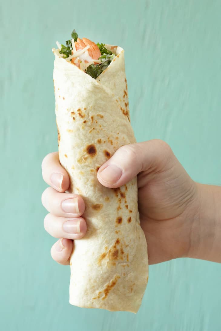 Recipe: Salmon and Kale Caesar Wraps | The Kitchn