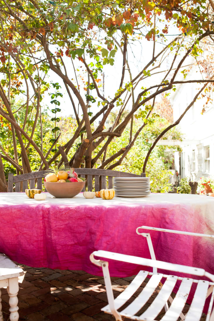How To Dip Dye a Tablecloth | The Kitchn