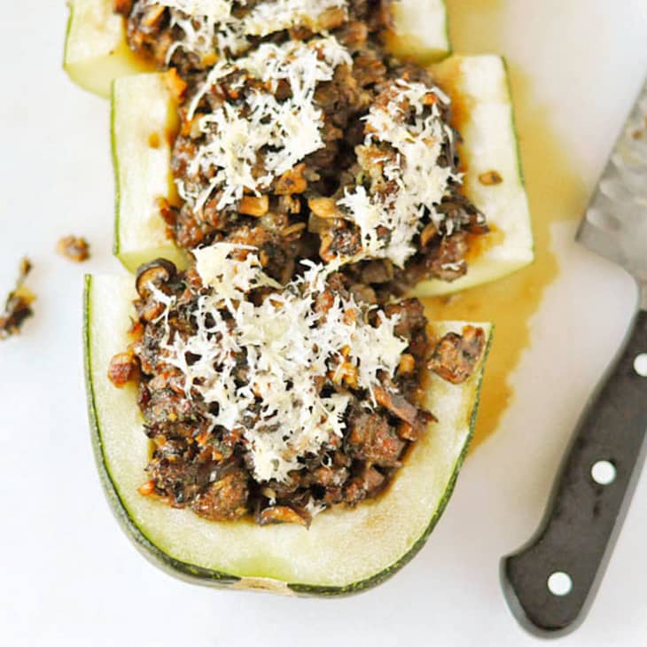 Recipe: Giant Zucchini Stuffed with Sausage, Mushrooms & Sage | Kitchn
