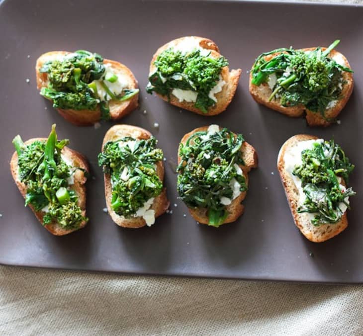 Spring Appetizer Recipe: Goat Cheese Rapini Toasts | The Kitchn