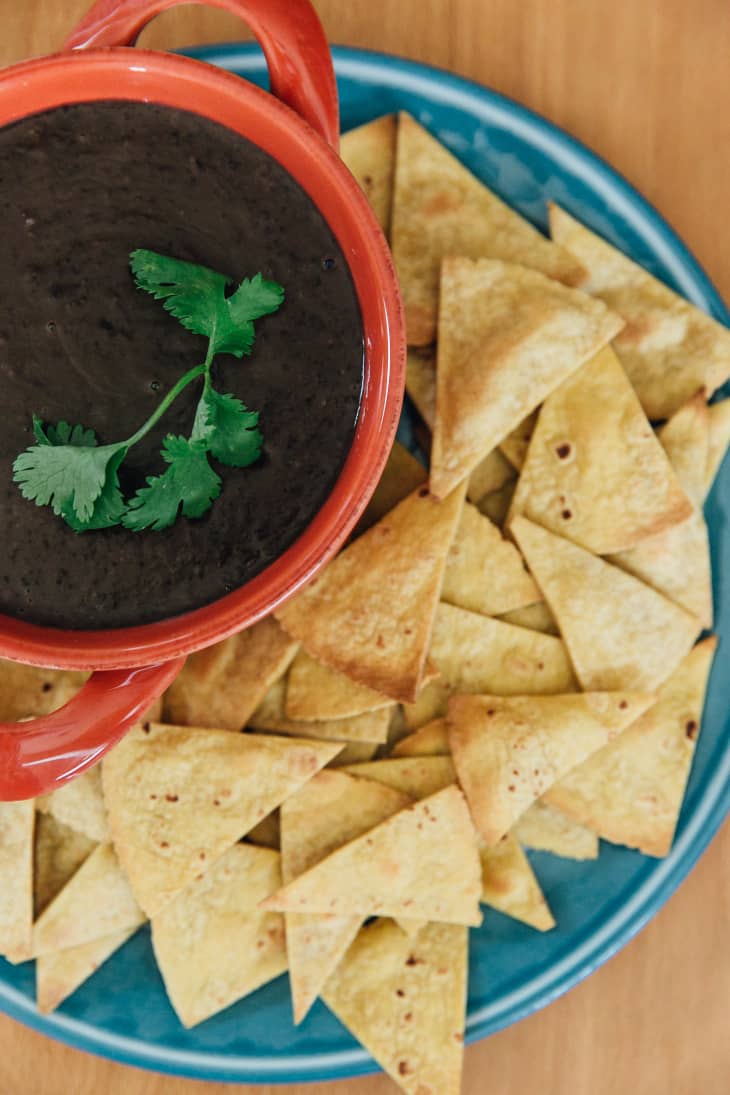 Recipe: Spicy Chipotle Bean Dip with Baked Tortilla Chips | Kitchn