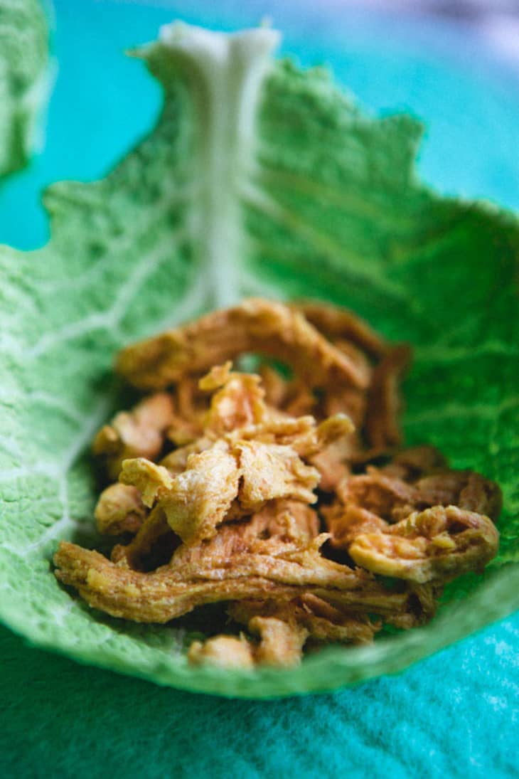 Vegetarian Recipe: Sesame-Ginger Soy Curls with Napa Cabbage Salad ...