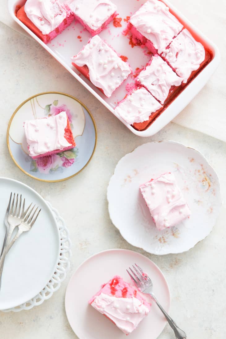 Recipe: Pink Champagne Poke Cake | Kitchn