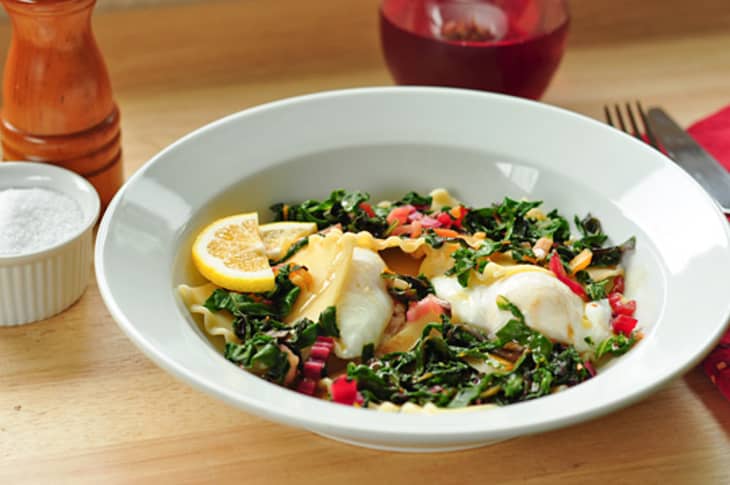 Date Night Dinner: Open-Faced Ravioli with Egg and Wilted Greens | The ...