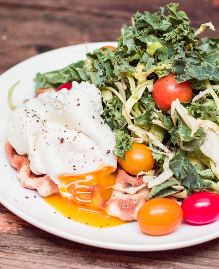 Recipe: Breakfast Salad with a Pizza Crust Waffle | Kitchn