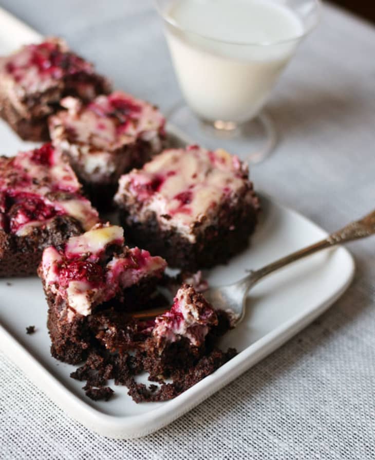 Sweet Recipe: Dark Chocolate Brownies with Raspberry Goat Cheese Swirl ...
