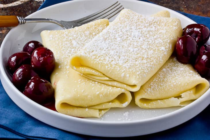 Breakfast Recipe: Baked Ricotta Blintzes with Fresh Cherry Sauce | The ...