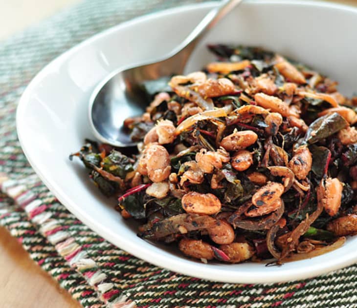 Recipe: Crispy Pan-Fried Beans with Wilted Greens | Kitchn