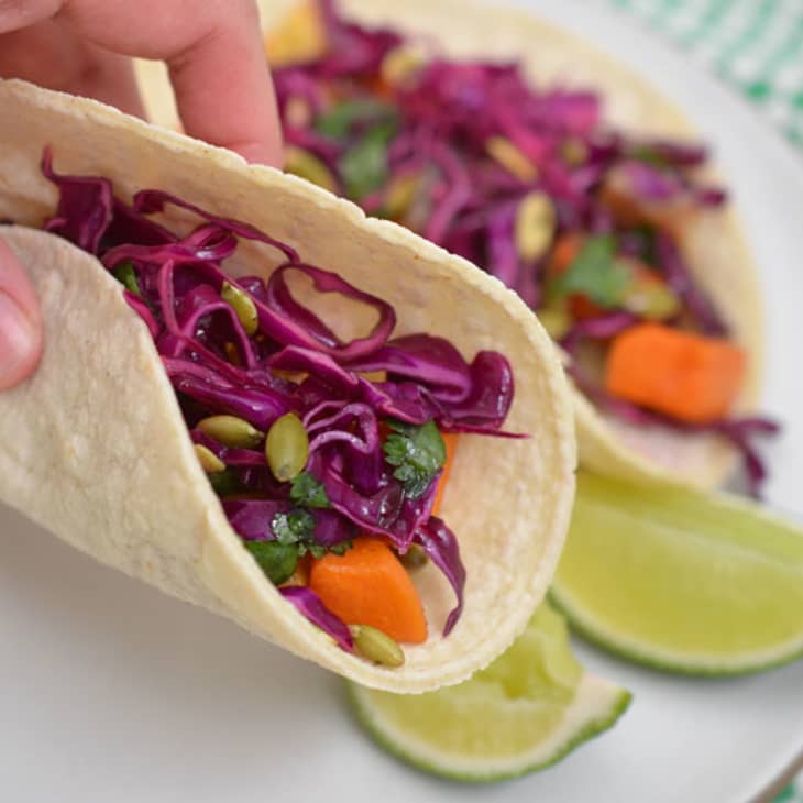 Recipe: Tacos with Roasted Winter Vegetables & Red Cabbage Slaw | The ...