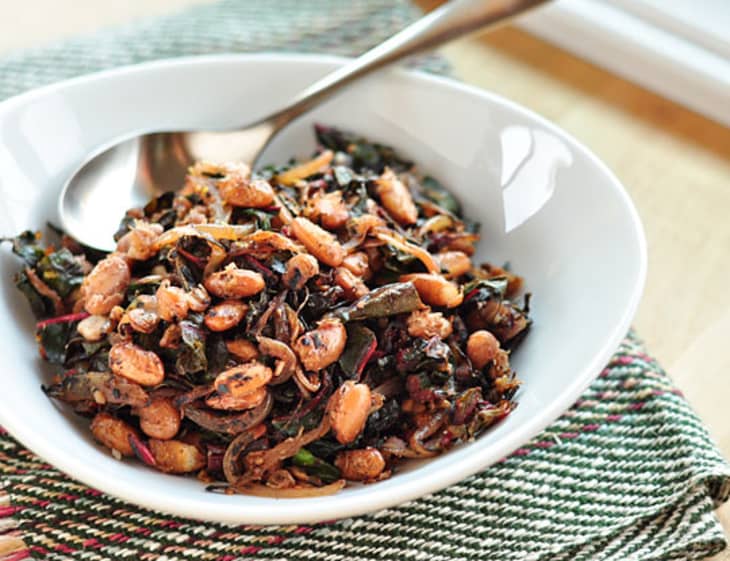 Recipe: Crispy Pan-Fried Beans with Wilted Greens | The Kitchn