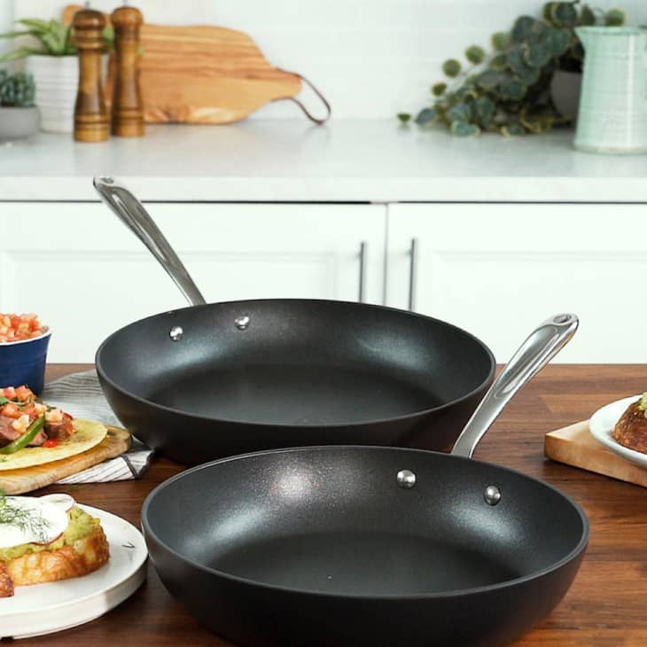 All-Clad Essentials Hard Anodized Two Piece Fry Pan Set Sale | The Kitchn