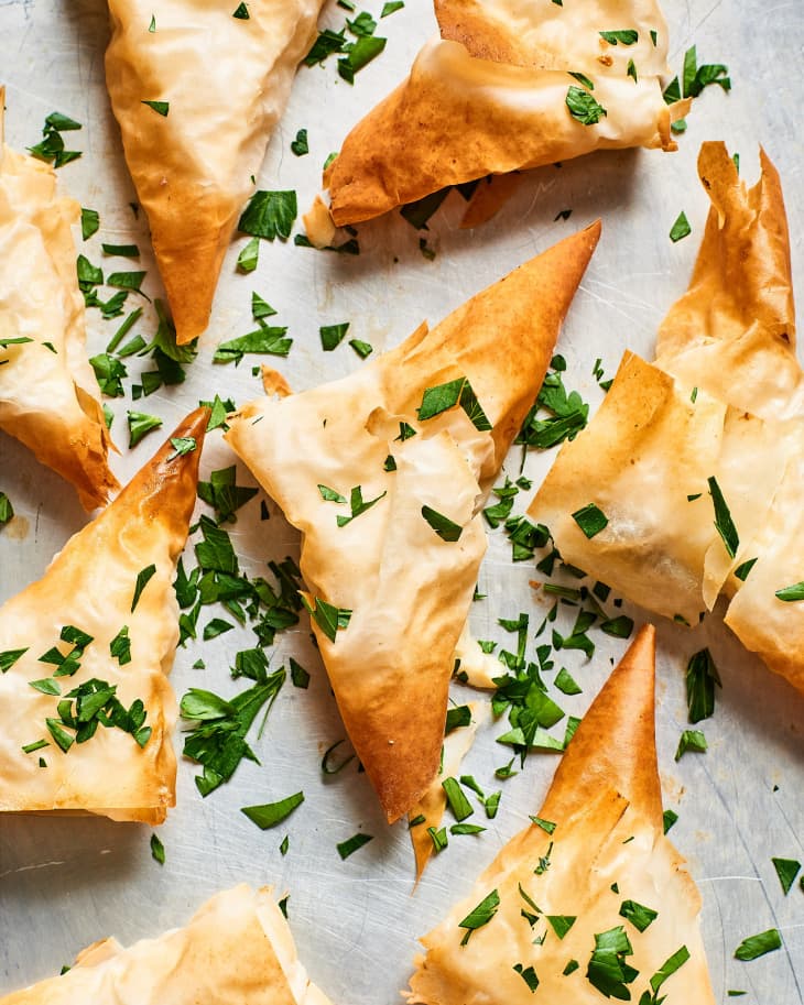 Cheesy Phyllo Triangles Recipe (2 Ingredients) | Kitchn