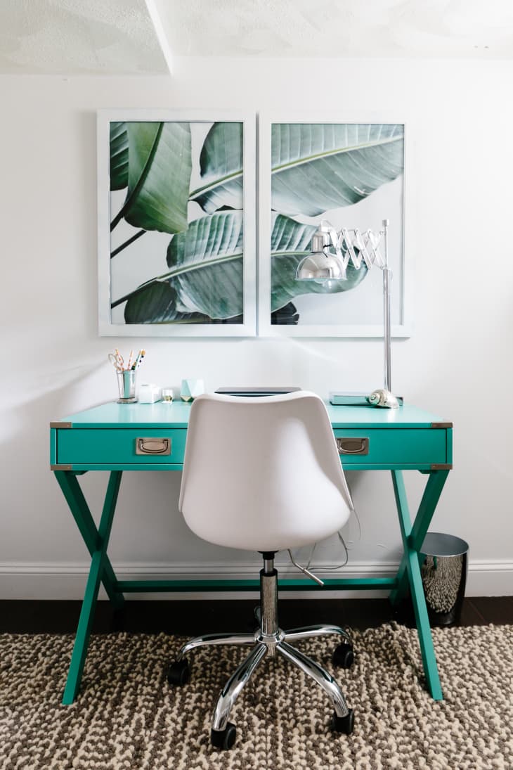 Before and After: A Dark Basement Shared Office Makeover | Apartment ...