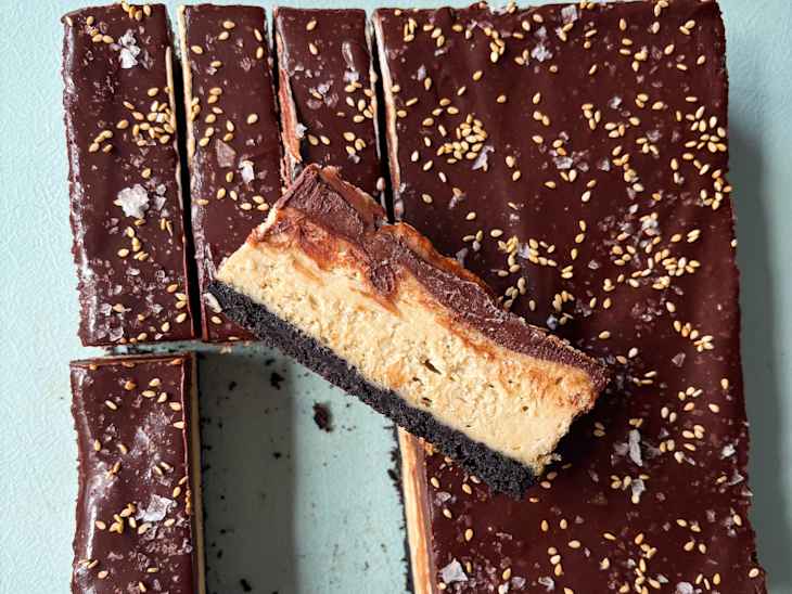 Tahini Chocolate Cheesecake Bars Recipe | The Kitchn