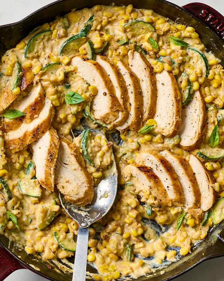 Creamy Corn and Zucchini Chicken Skillet Recipe | The Kitchn