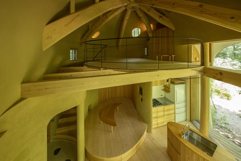 A Tiny House Shaped Like a Shell in Japan Blends Into its Forest ...