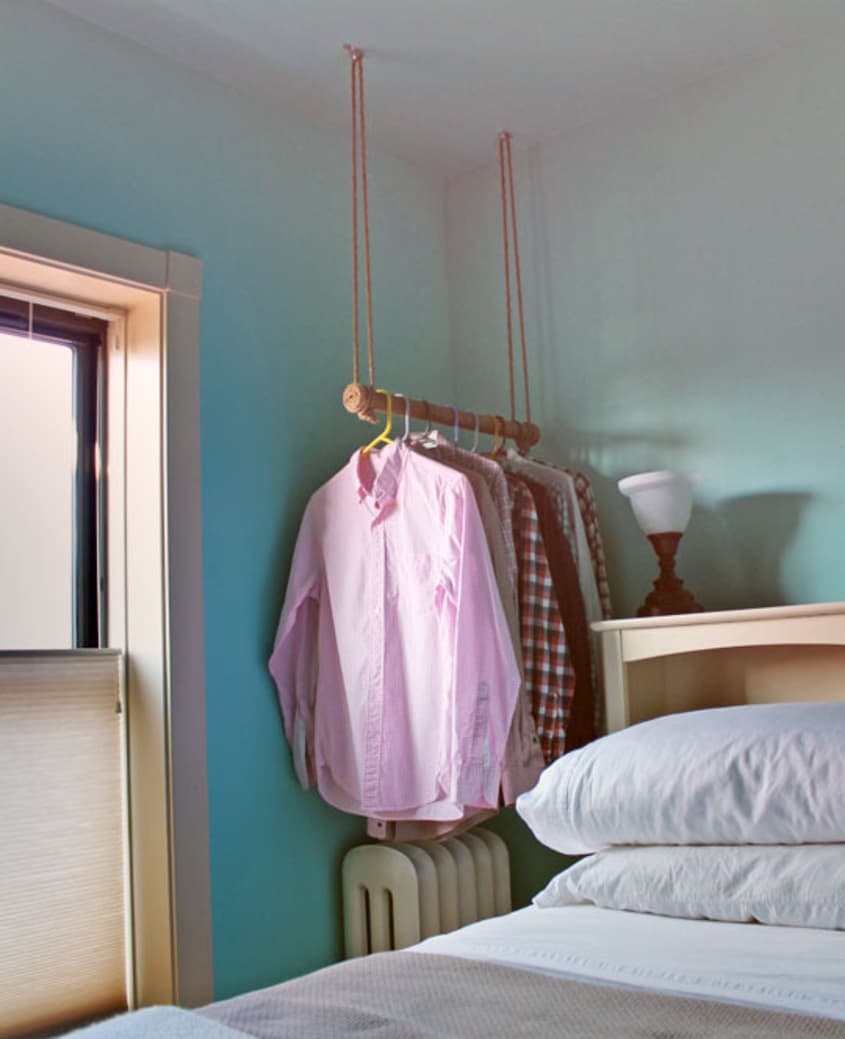 Out of the Closet: How To Make a Rope Wrapped Hanging Clothes Bar ...