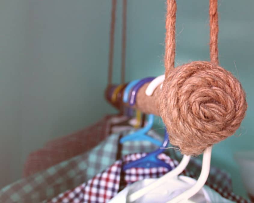 Out of the Closet: How To Make a Rope Wrapped Hanging Clothes Bar ...