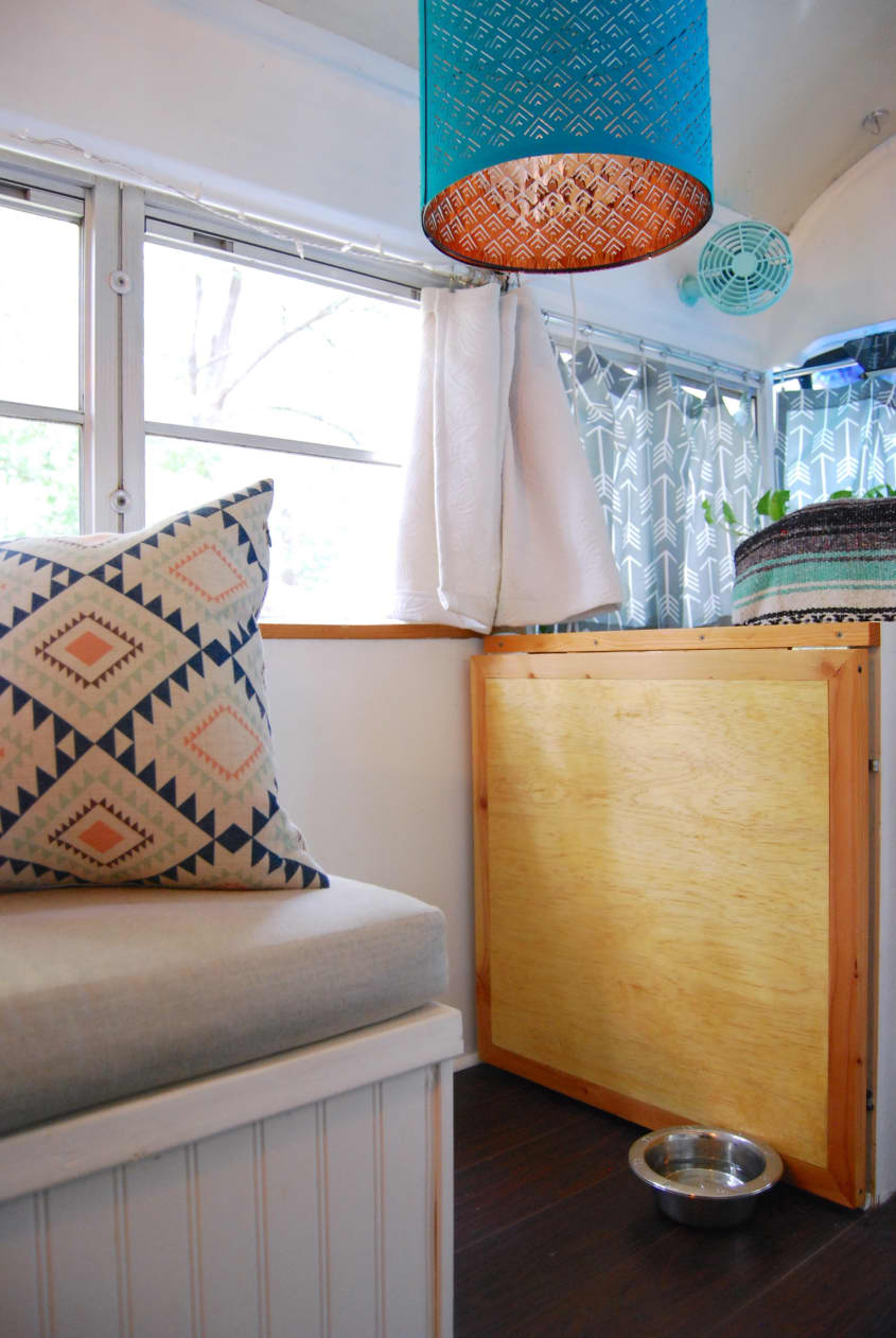 House Tour: A Cute Home in a Small Blue School Bus | Apartment Therapy