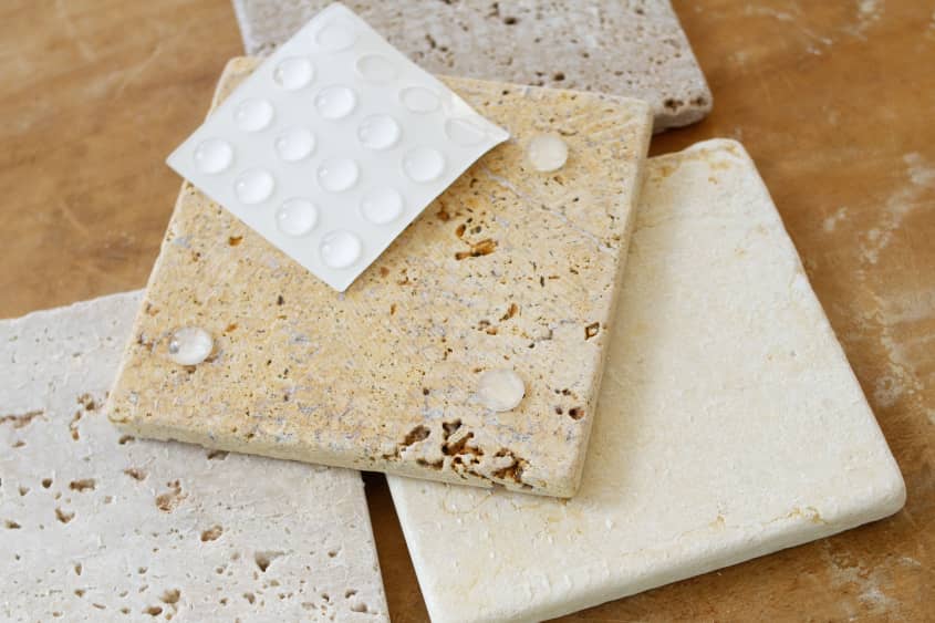 How to Make DIY Travertine Tile Coasters - Photos | Apartment Therapy