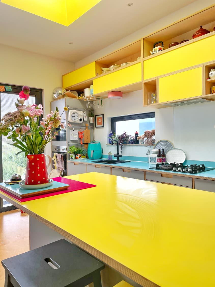 Colorful, Creative UK With Retro-Style Plywood Kitchen | Apartment Therapy