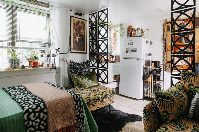 190-Square-Foot Afrohemian Studio Apartment Tour Photos | Apartment Therapy