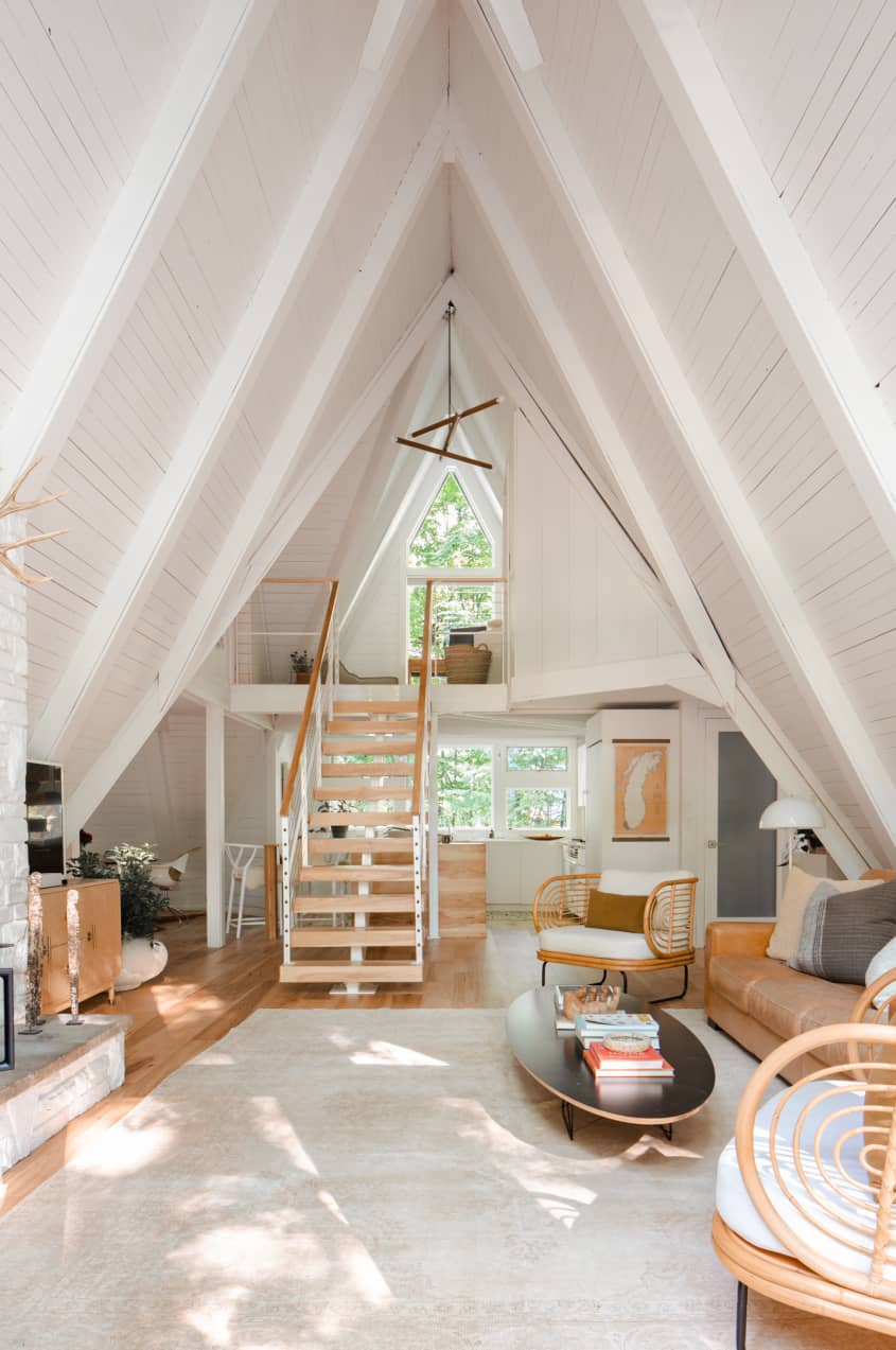 Scandinavian-Inspired Renovated Michigan A-Frame Family Home | Cubby