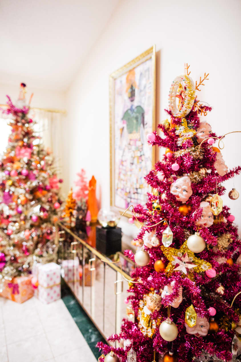House Tour: A Home with 100 Colorful Christmas Trees | Apartment Therapy