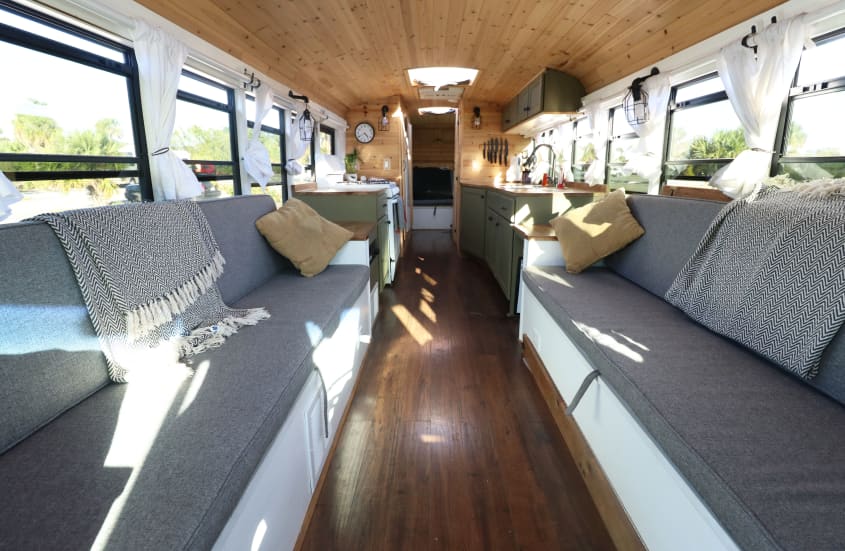 Tiny Home Bus Built by Hand | Apartment Therapy